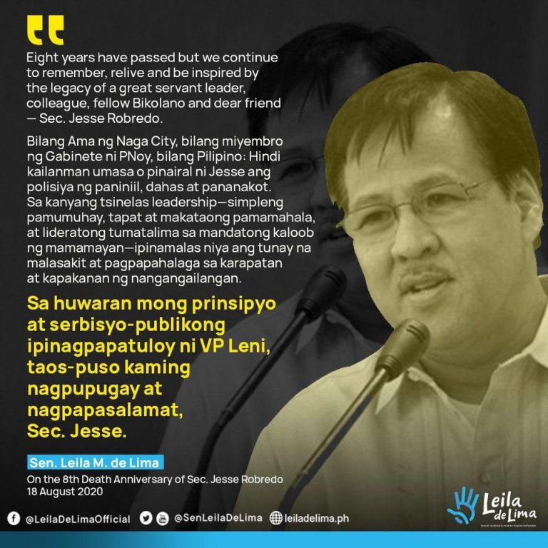 Dispatch from Crame No. 879: Sen. Leila M. de Lima’s Message on the 8th ...